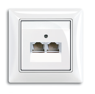 ΠΡΙΖΑ ΤΗΛΕΦΩΝΟΥ/ΔΙΚΤΥΟΥ ΔΙΠΛΗ RJ45 ABB BASIC ΛΕΥΚΗ ΜΕ ΛΕΥΚΟ ΠΛΑΙΣΙΟ ΚΑΙ ...