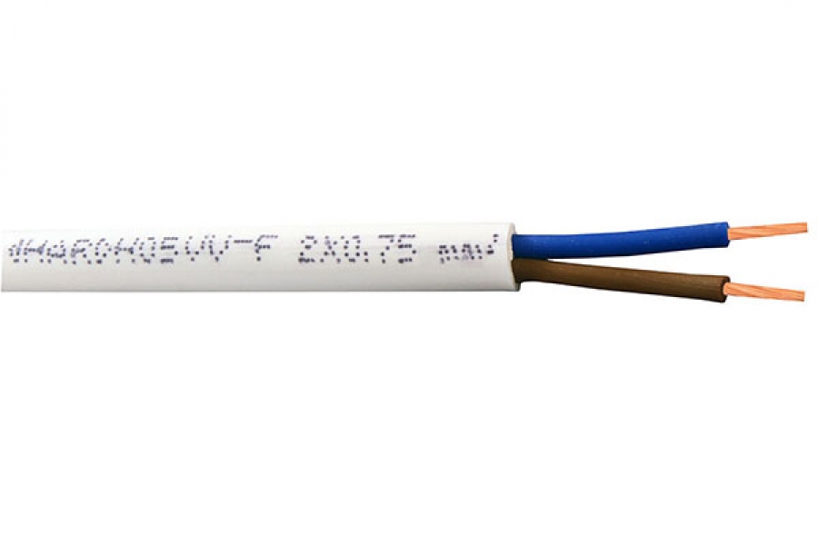 ΚΑΛΩΔΙΟ EYKAΜΠΤΟ H05VV-F 2Χ0.75mm2 ΛΕΥΚΟ (ανά μέτρο) - Εlettrolinea
