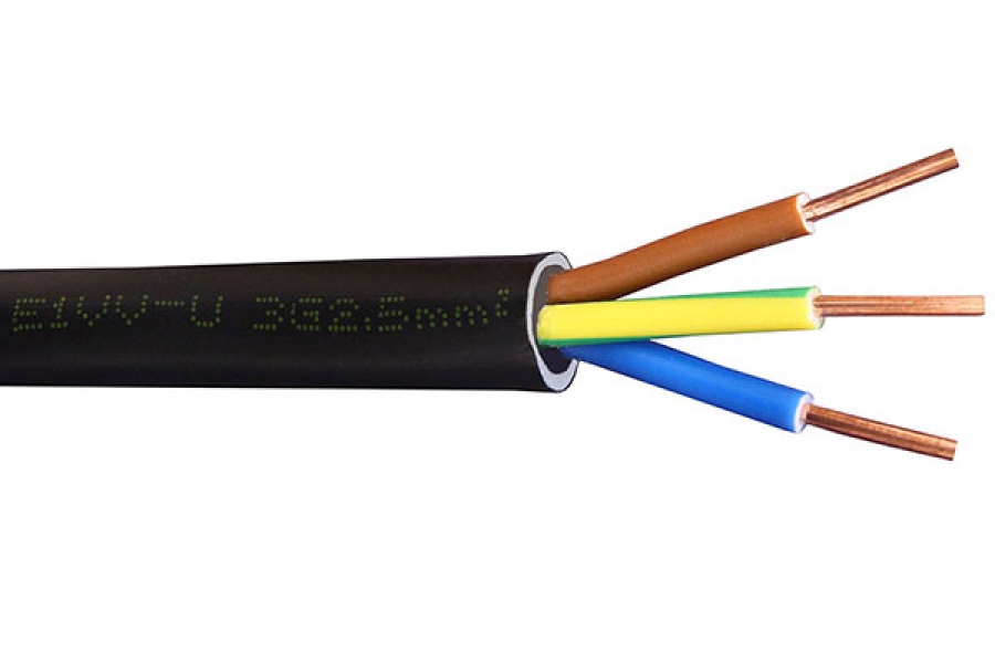ΚΑΛΩΔΙΟ ΔYΣKAΜΠΤΟ ΝΥΥ Ε1VV-U 3Χ2.5mm2 ΜΑΥΡΟ (ανά μέτρο) - Εlettrolinea