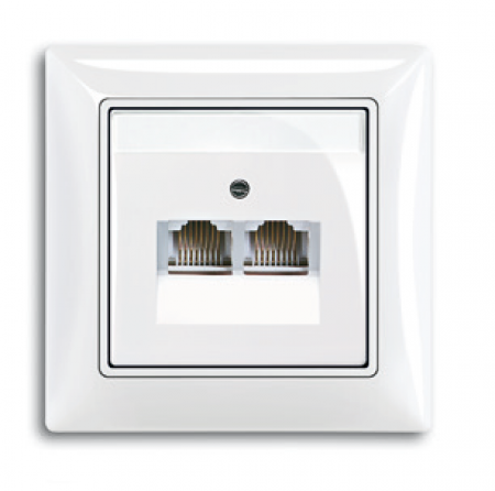 ΠΡΙΖΑ ΤΗΛΕΦΩΝΟΥ/ΔΙΚΤΥΟΥ ΔΙΠΛΗ RJ45 ABB BASIC ΛΕΥΚΗ ΜΕ ΛΕΥΚΟ ΠΛΑΙΣΙΟ ΚΑΙ ...