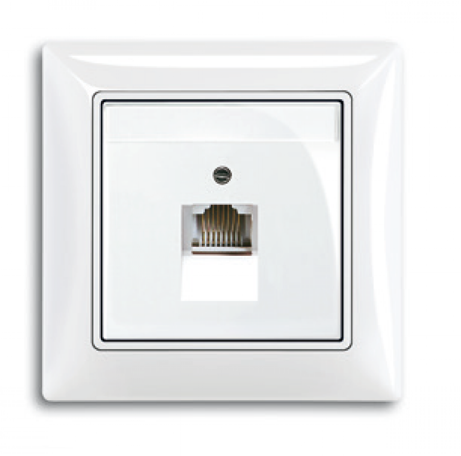 ΠΡΙΖΑ ΔΙΚΤΥΟΥ ΜΟΝΗ RJ45 CAT.6A ABB BASIC ΛΕΥΚΗ ΜΕ ΛΕΥΚΟ ΠΛΑΙΣΙΟ ΚΑΙ ...