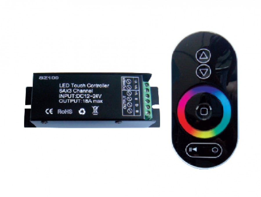 ΤΗΛΕΧΕΙΡΙΣΤΗΡΙΟ ΑΣΥΡΜΑΤΟ RF ΓΙΑ ΤΑΙΝΙΑ LED RGB 18A, 216W/12V, 432W/24V ...