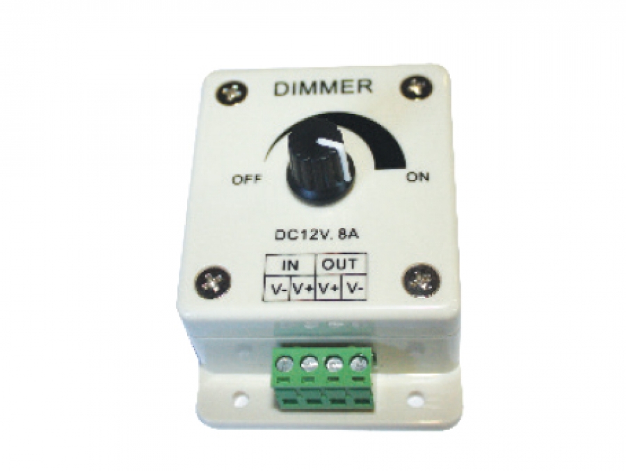 ΕΠΙΤΟΙΧΟ ΜΙΝΙ DIMMER ΓΙΑ ΤΑΙΝΙΑ LED T1 12V ΕΩΣ 96W 8A - Εlettrolinea
