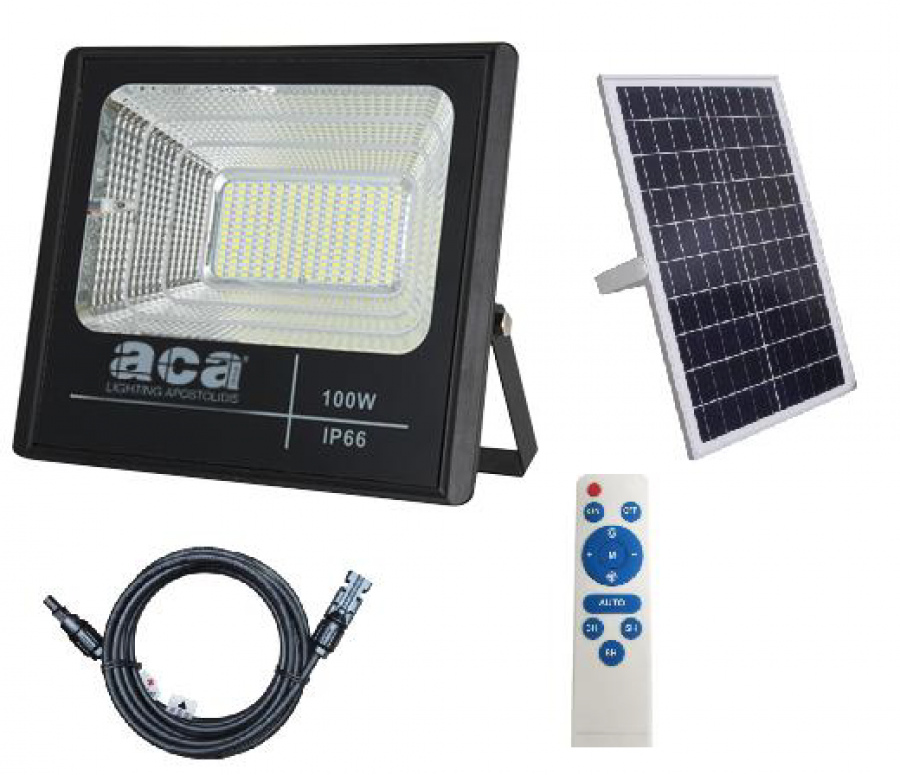 ΗΛΙΑΚΟΣ ΠΡΟΒΟΛΕΑΣ LED SV10060 100W 6000K ΜΕ ΠΑΝΕΛ - Εlettrolinea
