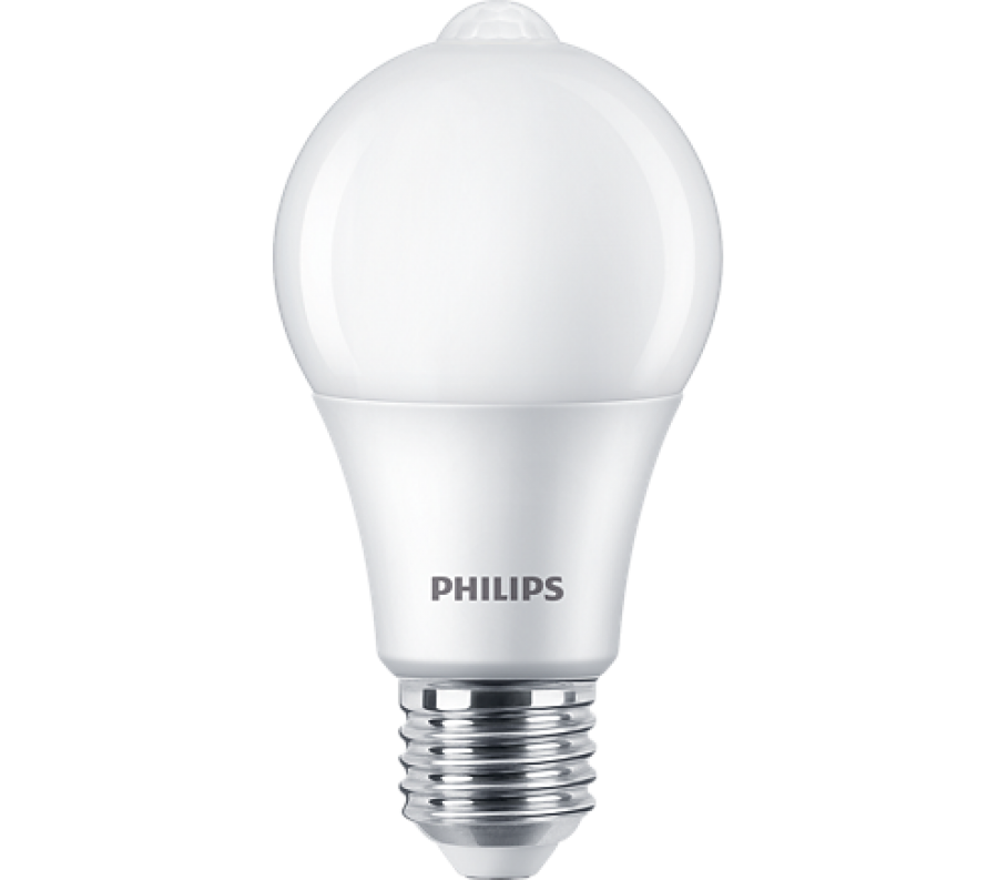 ΛΑΜΠΤΗΡΑΣ LED ΜΕ ΑΝΙΧΝΕΥΤΗ ΚΙΝΗΣΗΣ PHILIPS Motion Sensor 8W->60W 2700K ...