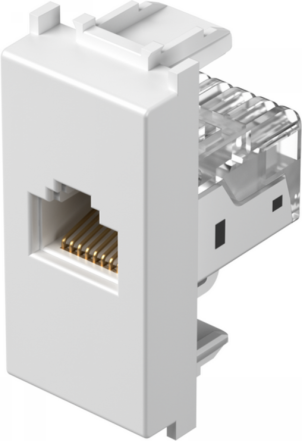 ΠΡΙΖΑ ΔΙΚΤΥΟΥ RJ45 CAT6 ΤΕΜ MODUL ΛΕΥΚΗ 1Μ - Εlettrolinea