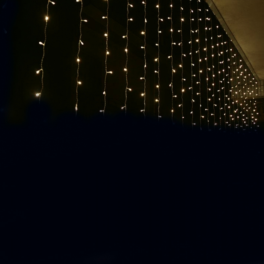 Κουρτίνα με 240 Λαμπάκια LED Θερμό Λευκό 2x1m Ρεύματος επεκτάσιμη ...