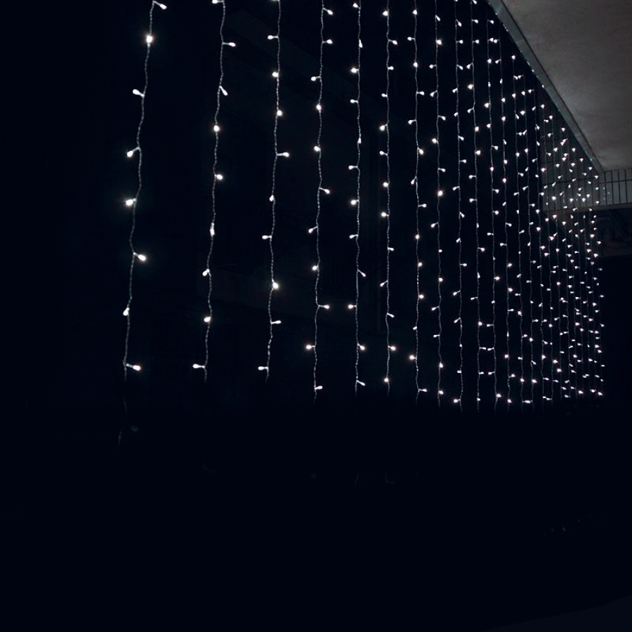 Κουρτίνα με 360 Λαμπάκια LED Ψυχρό Λευκό 2x2m Ρεύματος επεκτάσιμη ...