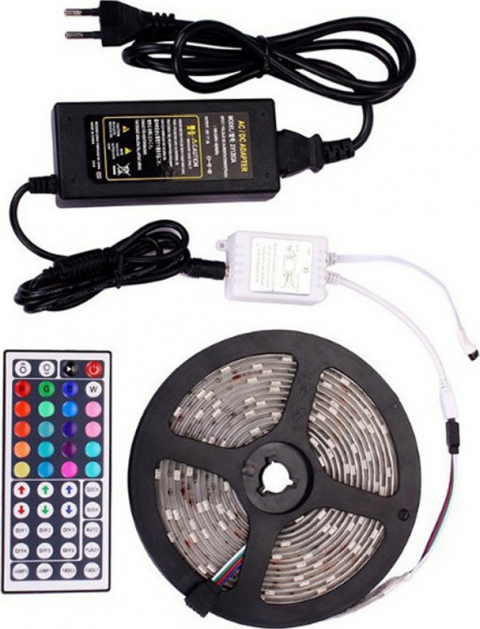 ΣΕΤ ΤΑΙΝΙΑΣ LED IP65 RGB 5 ΜΕΤΡΩΝ 12V ΜΕ ΑΣΥΡΜΑΤΟ IR ΤΗΛΕΧΕΙΡΙΣΤΗΡΙΟ 14 ...