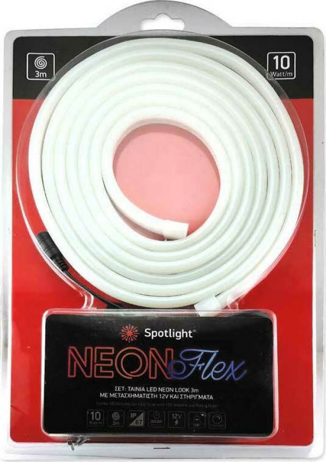 ΣΕΤ ΕΥΚΑΜΠΤΗΣ ΤΑΙΝΙΑΣ LED NEON IP67 4000K 3 ΜΕΤΡΩΝ 12V 10W ΑΝΑ ΜΕΤΡΟ ...