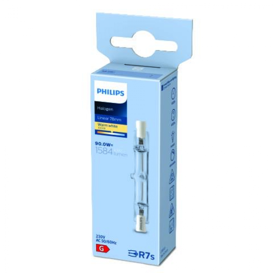 Λάμπα Αλογόνου Philips για Ντουί R7S 78mm 90W 1584lm 3000K - Εlettrolinea