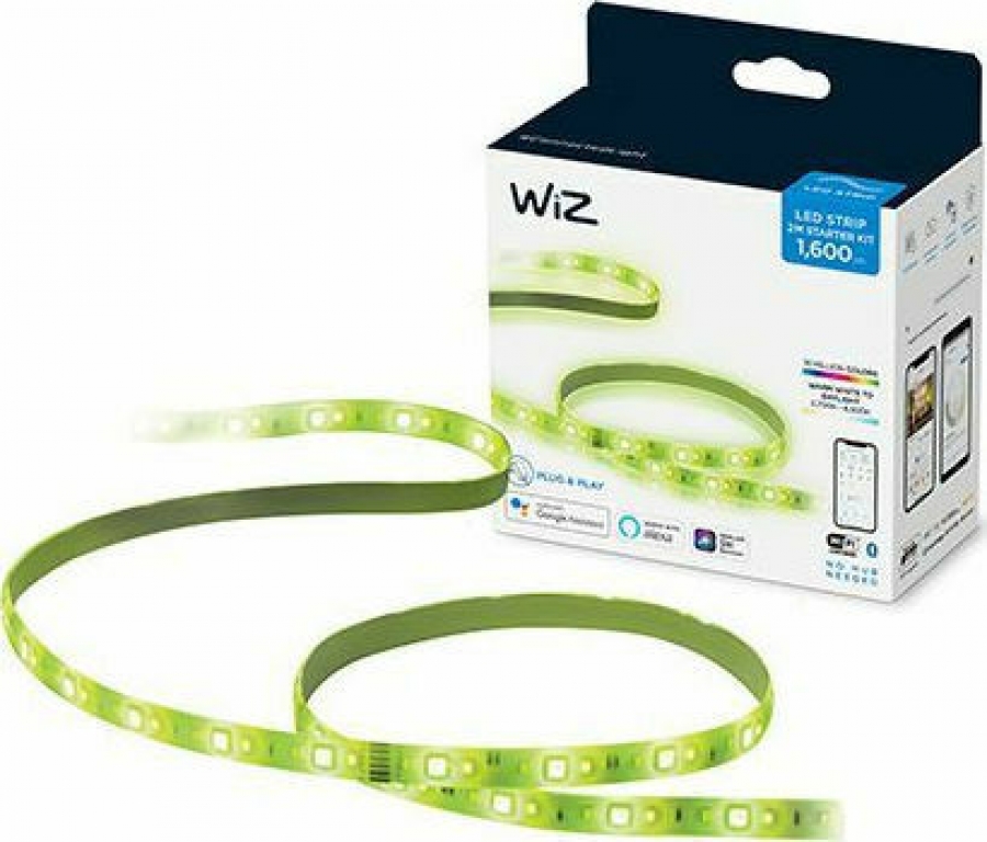 STARTER KIT SMART WIFI ΤΑΙΝΙΑΣ LED IP20 2 ΜΕΤΡΩΝ WIZ με ρυθμιζόμενο λευκό φως & RGB - Εlettrolinea
